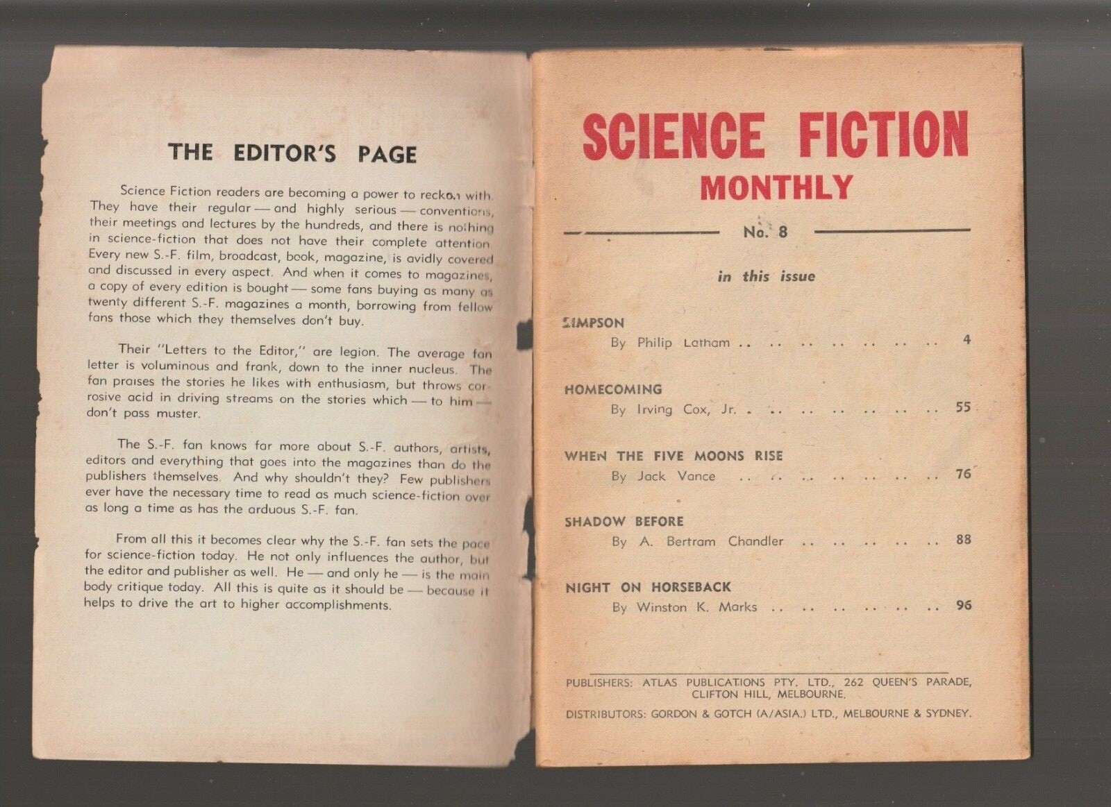 VINTAGE SF DIGEST,AUSTRALIAN.SCIENCE FICTION MONTHLY#8 | eBay