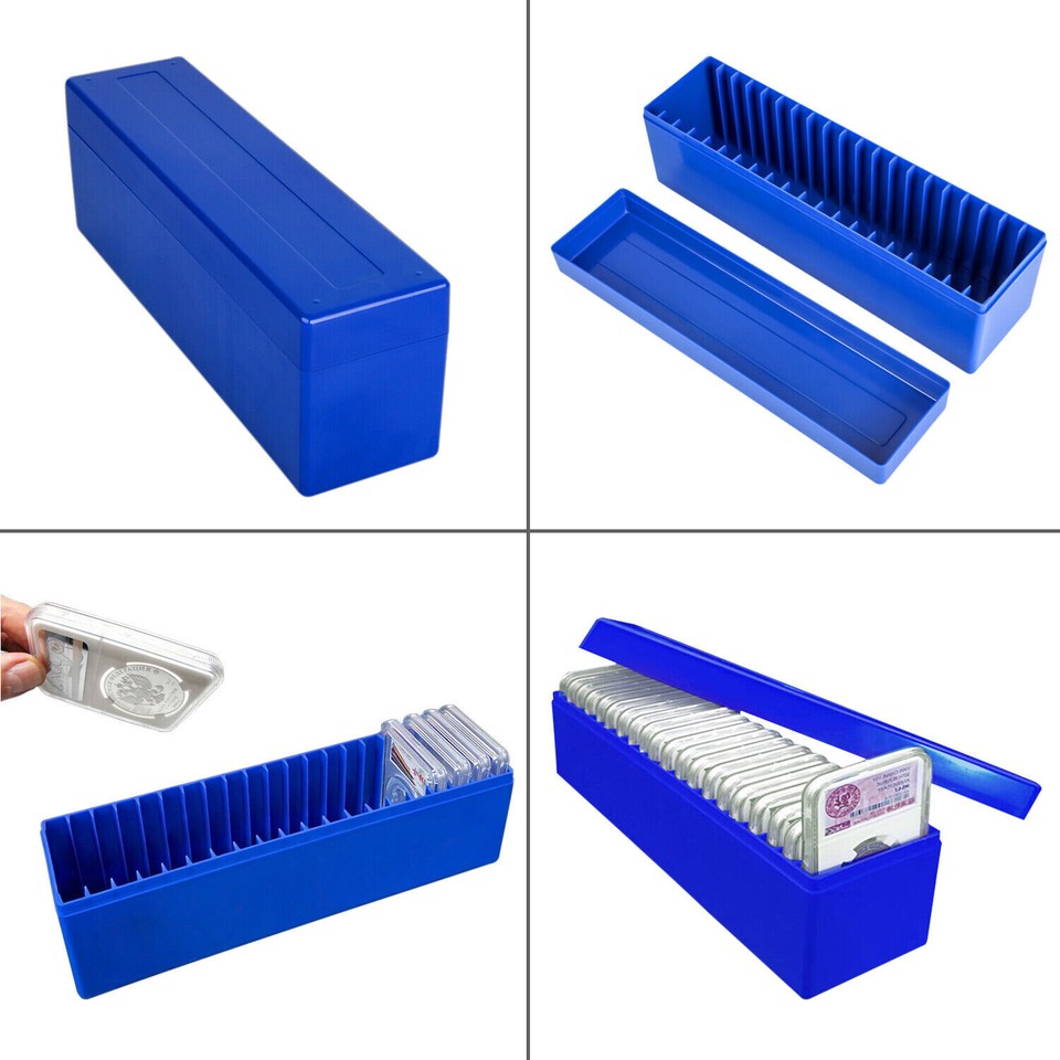 Storage Box Plastic Case for 20 Certified PCGS NGC Slabs Coin Holders ...