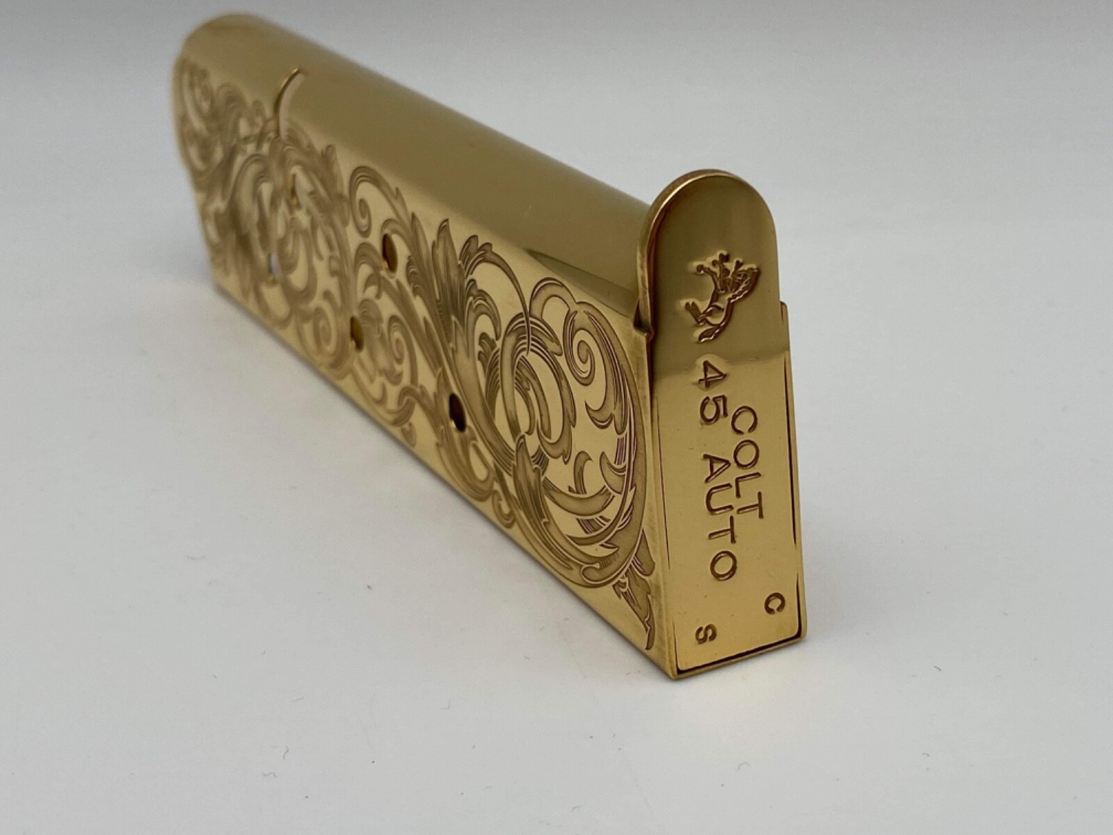 laser engraved officers model colt factory 45acp 7 round 24k gold ...