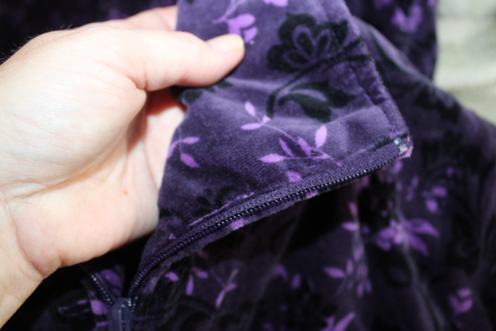 Basic Editions XL Women's Purple Floral Velvet Jacket | eBay