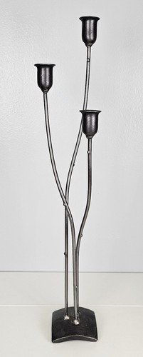 Live Metal Works 3-Candle Holder Brutalist Canada Postmodern Art Deco ...