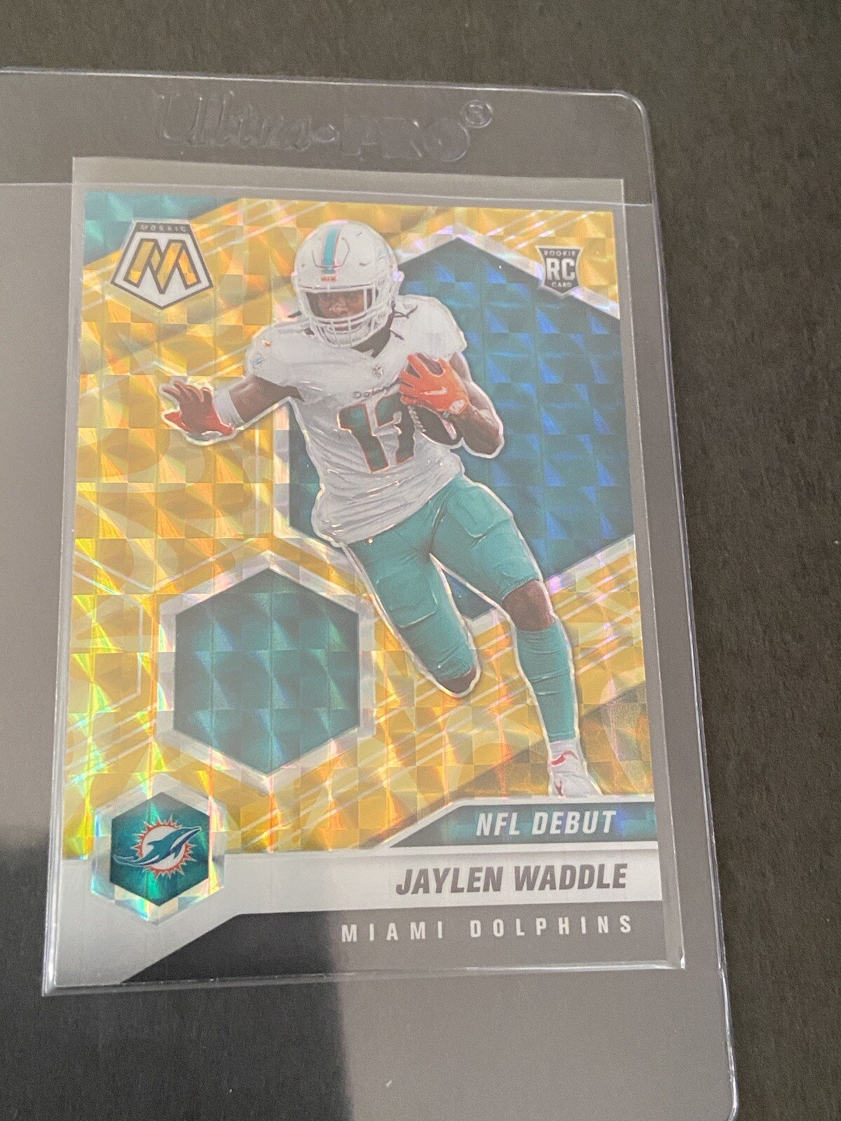 2021 Panini Nfl Debut Jaylen Waddle RC Reactive Gold Miami Dolphins ...
