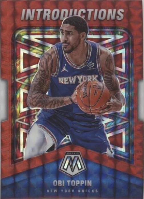 2020-21 Panini Mosaic - Introductions Obi Toppin #6 Red Mosaic Prizm ...