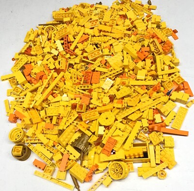 LEGO HUGE 2 POUND LOT OF YELLOW PIECES BULK SORTED BY COLOR BUILDING ...