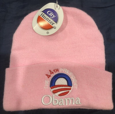 Beanies 44th President obama knitted Ski hat cap- Pink 3D Embroidered ...