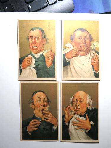 4 Gold Ink Men Eating A&P Victorian Cards | eBay