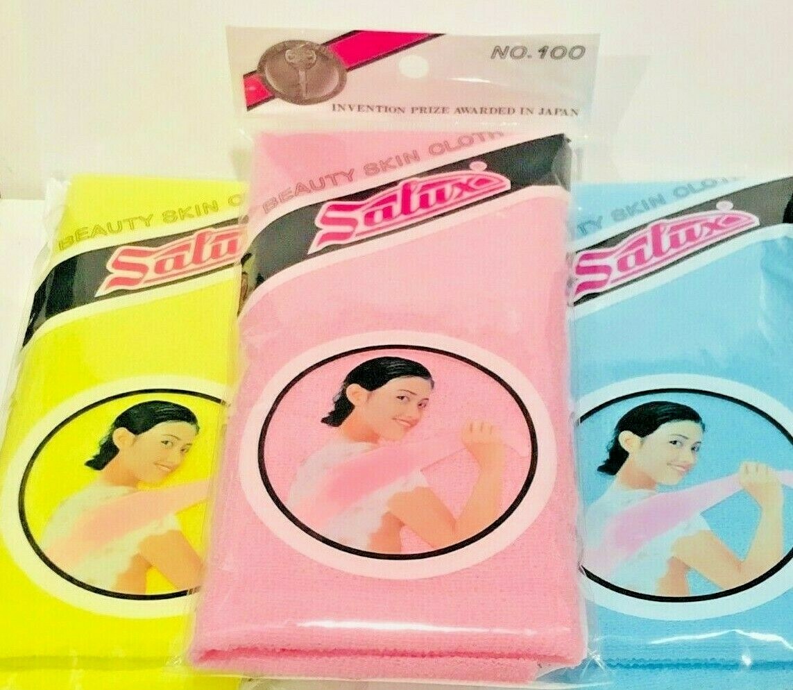 Salux Nylon Japanese Beauty Skin Bath Wash Cloth/towel 3 Blue Yellow ...