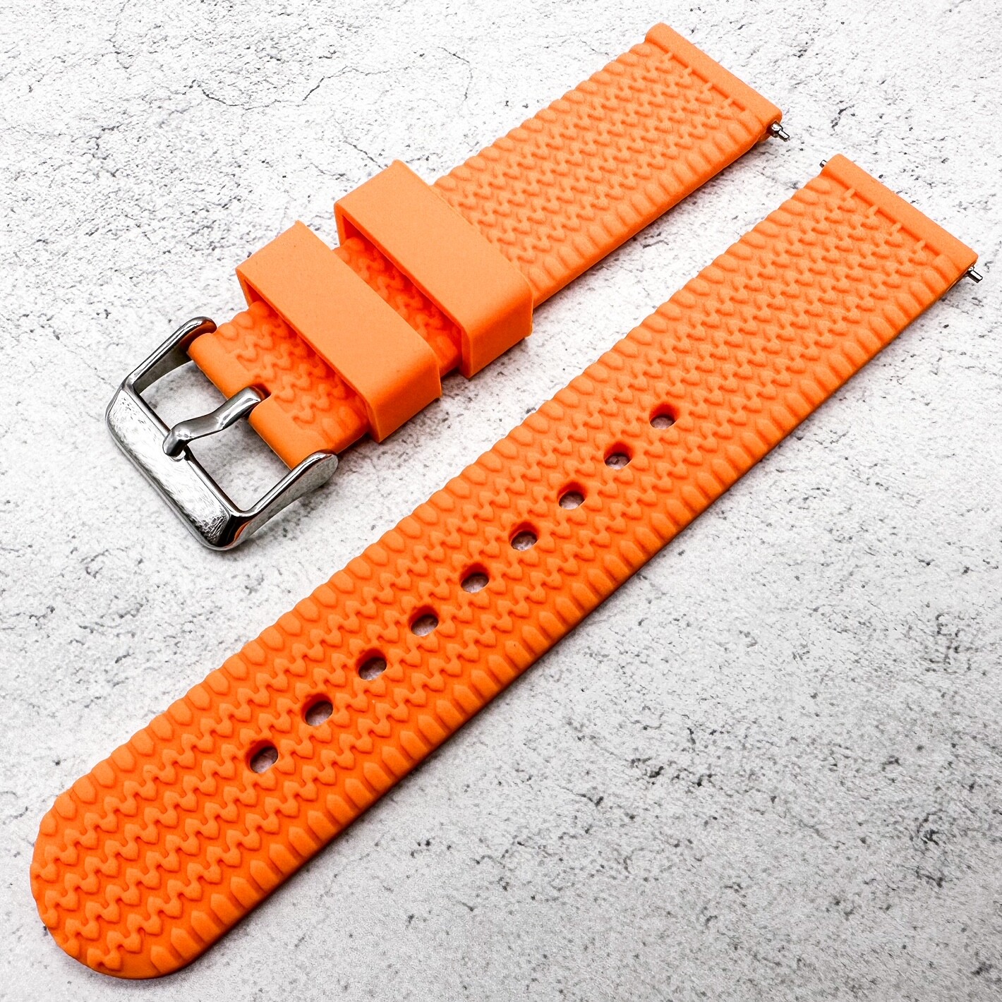 Watch Strap Silicone Tyre Tread Rubber Dive Band Quick Release 18mm ...