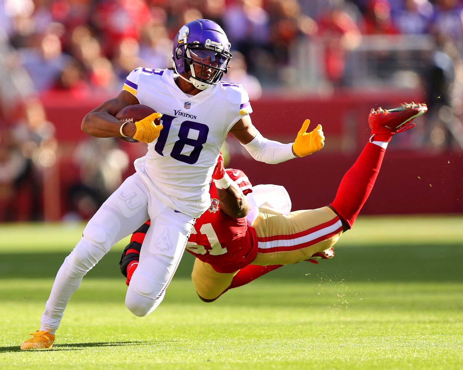 8x10 Photo JUSTIN JEFFERSON Minnesota Vikings Griddy WR LSU NFL Print ...