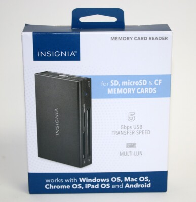 Insignia- USB-C to SD, microSD and CompactFlash Memory Card Reader ...
