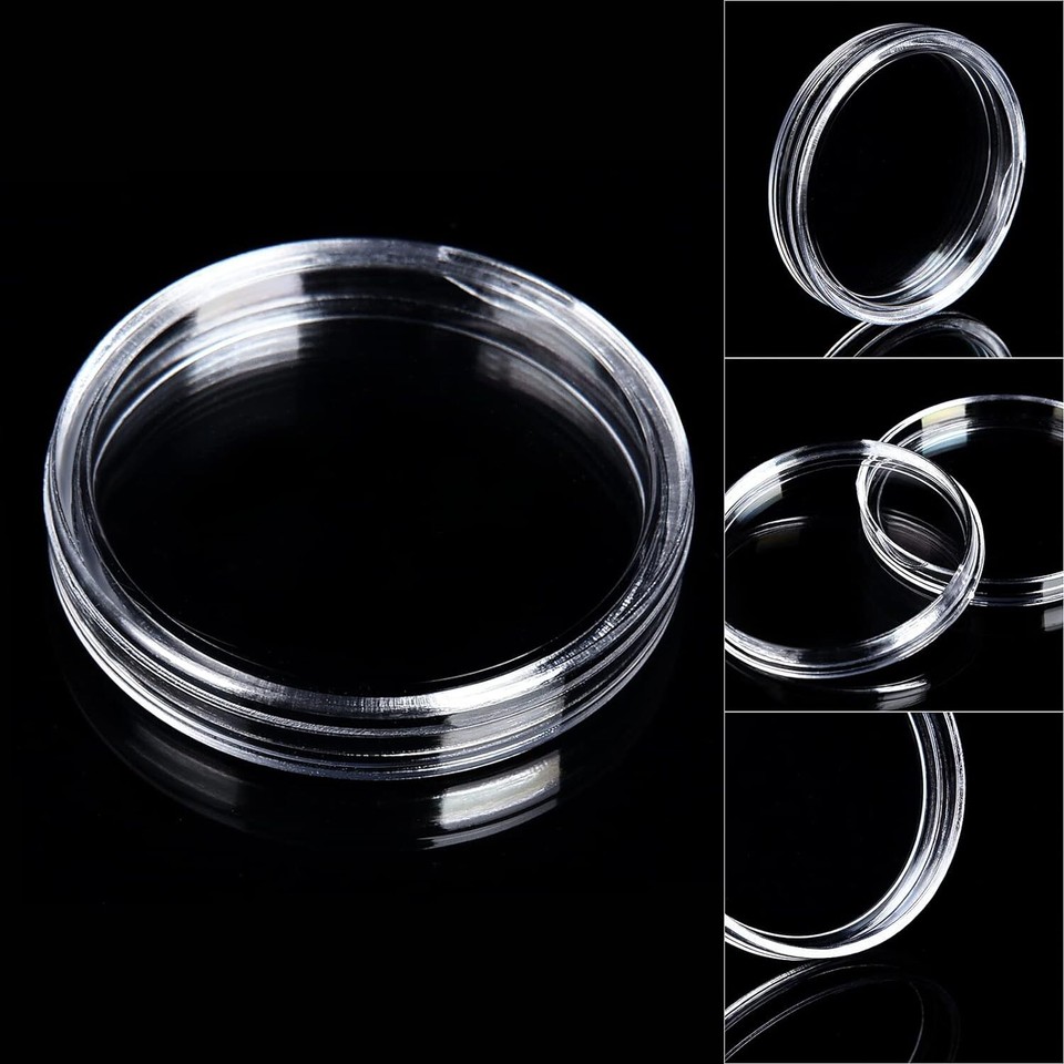 100Pcs 30mm 5 Sizes Coin Holder Clear Coins Case Capsules Holder ...