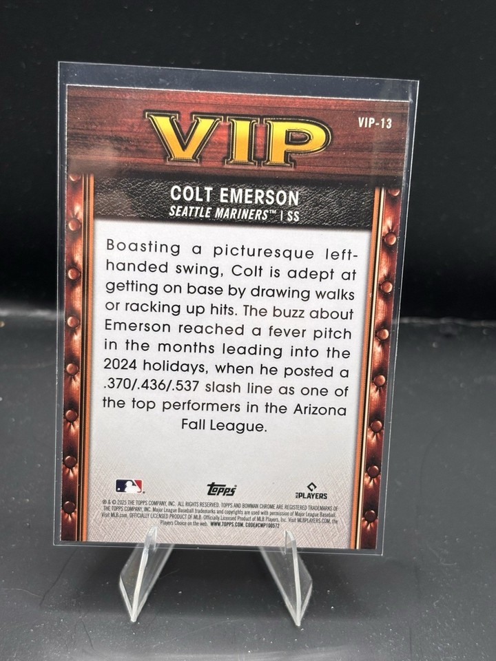 Colt Emerson Very Important Prospects 2025 Bowman # VIP-13 | eBay