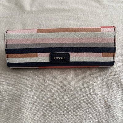 Fossil Brand Glasses Case Multicolor Leather Magnet Closure Case | eBay