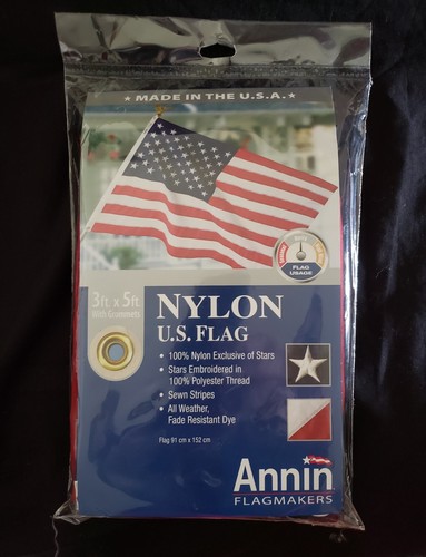 Annin US American Flag 3x5 ft 100% Nylon Embroidered Premium Quality ...