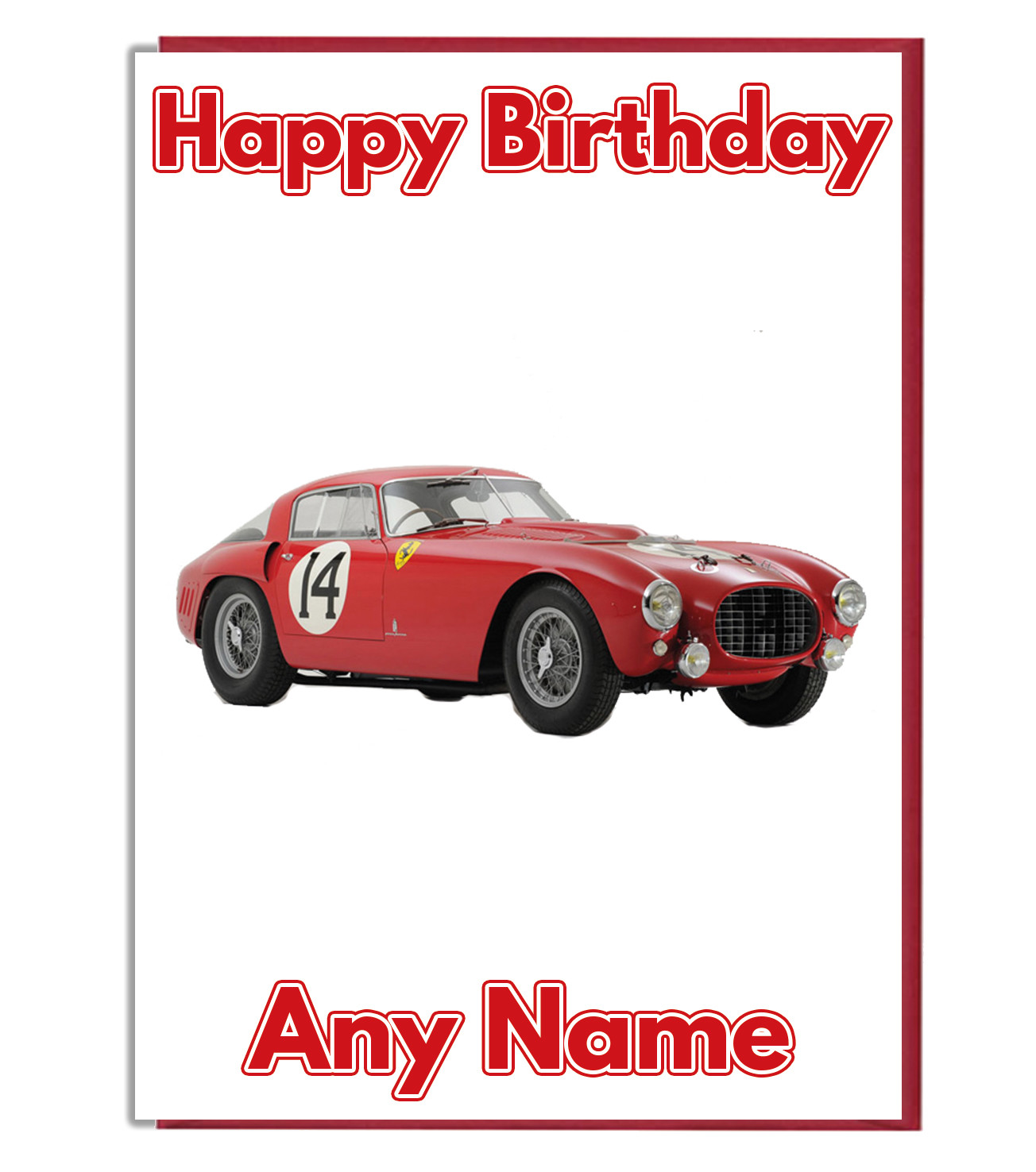 Personalised Vintage Car Ferrari Themed Birthday Card - Dad Husband Son ...