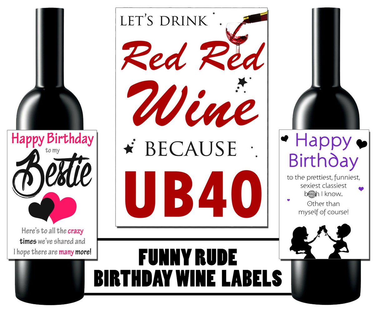 Happy Birthday Wine Bottle Labels