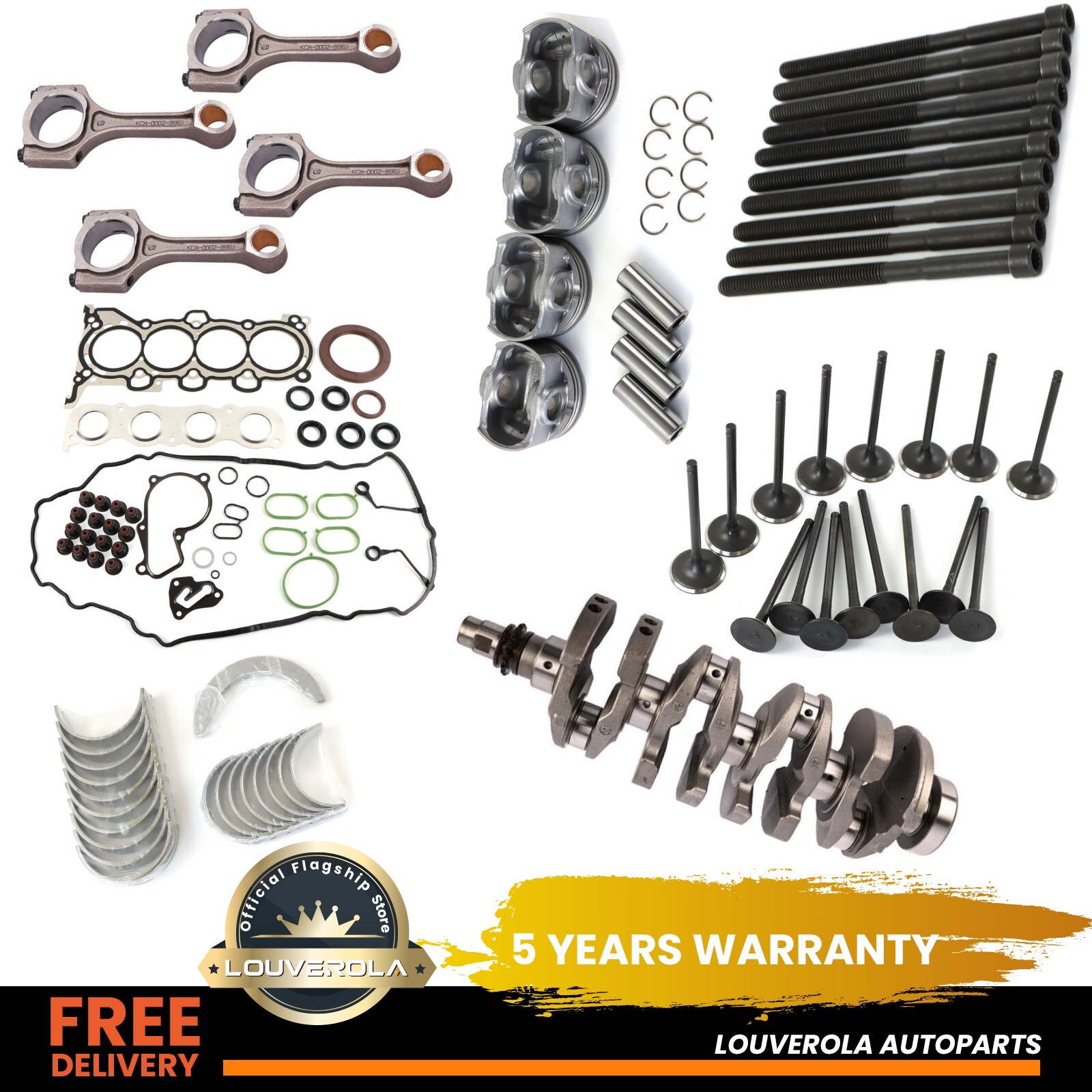 🏆Engine Crankshaft Engine Pistons Rings Set For Hyundai Kia 2012-2017 ...