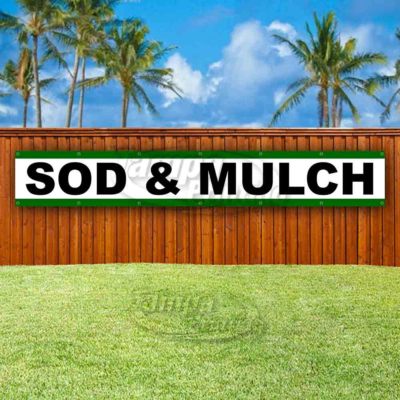 SOD & MULCH Advertising Vinyl Banner Flag Sign LARGE HUGE XXL | eBay