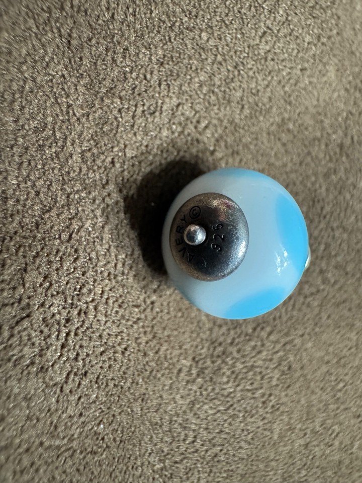 James Avery Retired Baby Boy Shoes Finial Light Blue Art Glass Charm | eBay