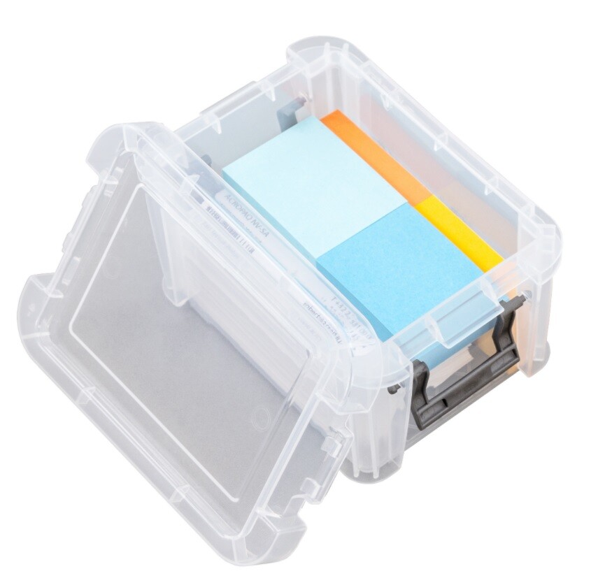 Set Of 12 0.2L Mini Clip Top Allstore Stackable Storage Boxes Office ...