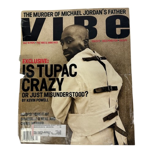 Tupac Shakur Vibe Magazine Feb. 1994, 2Pac in Strait Jacket *RIPPED ...