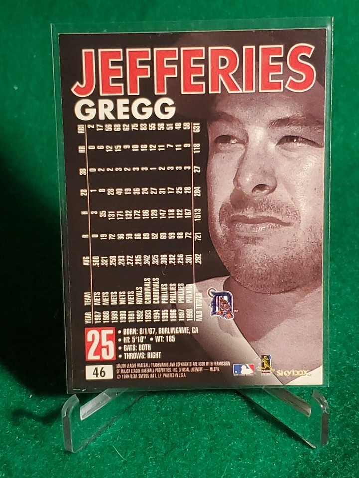1999 Skybox Premium Gregg Jefferies #46 Detroit Tigers | eBay