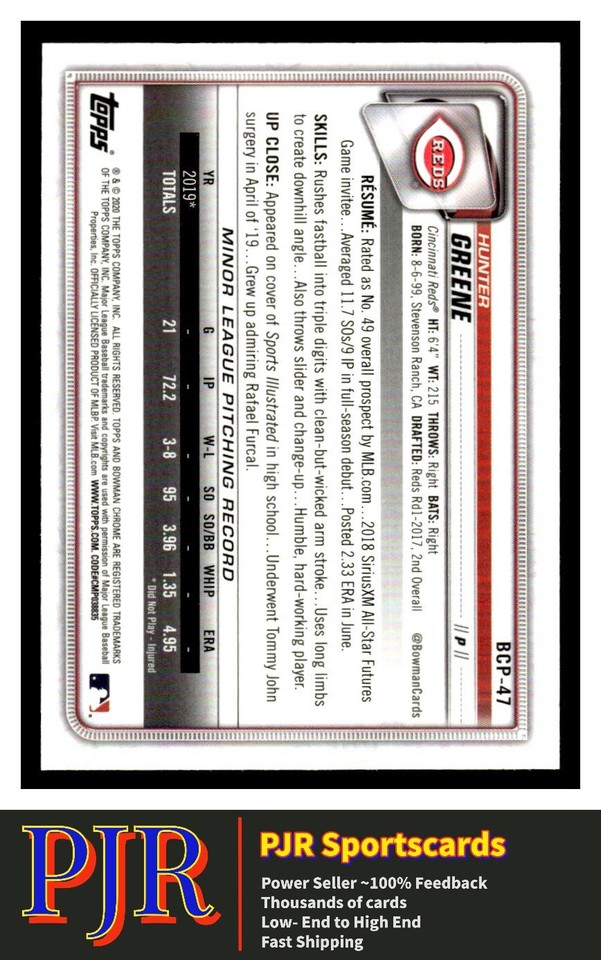 2020 Bowman Mega Box #BCP-47 Hunter Greene Reds Buy 4 - 35% OFF | eBay
