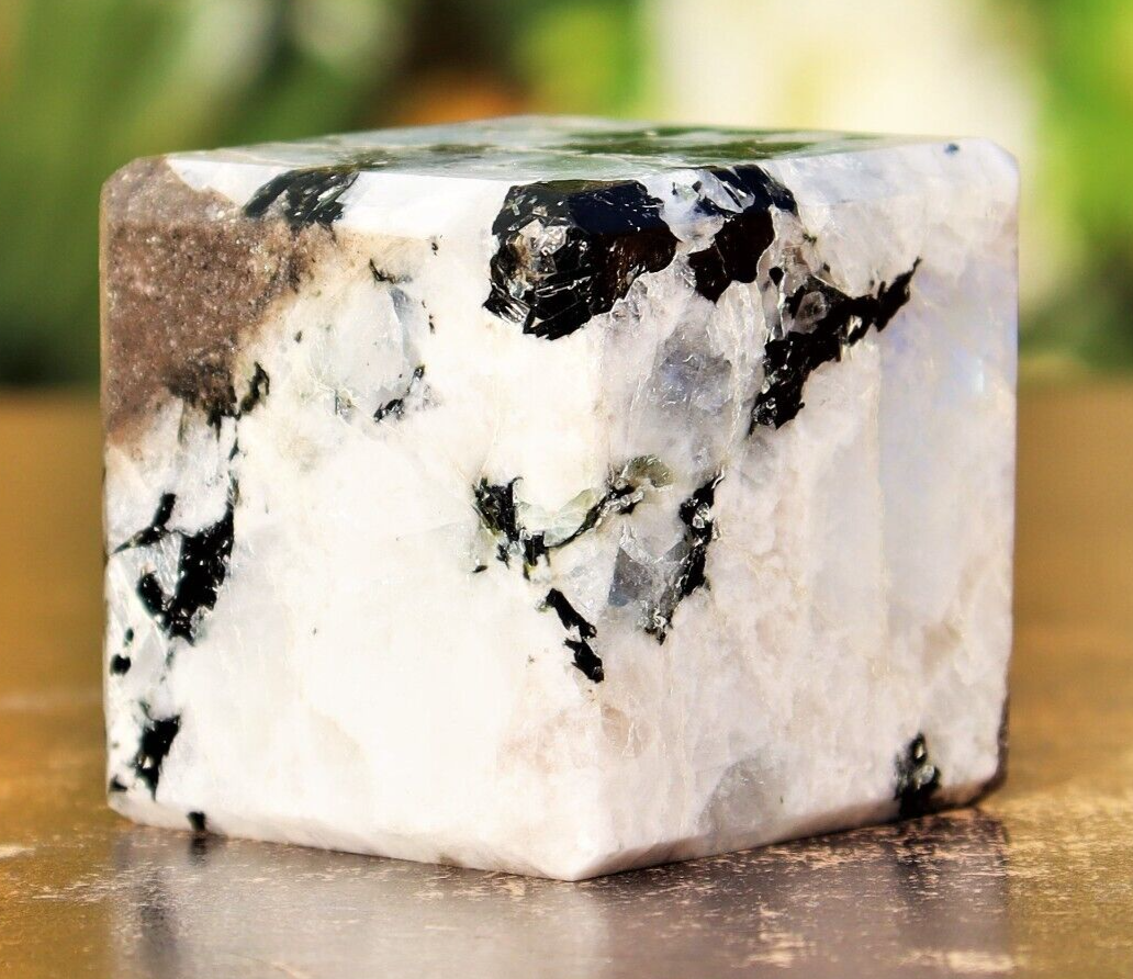 35MM White Rainbow Moonstone Cube Chakra Healing Crystal Carving ...