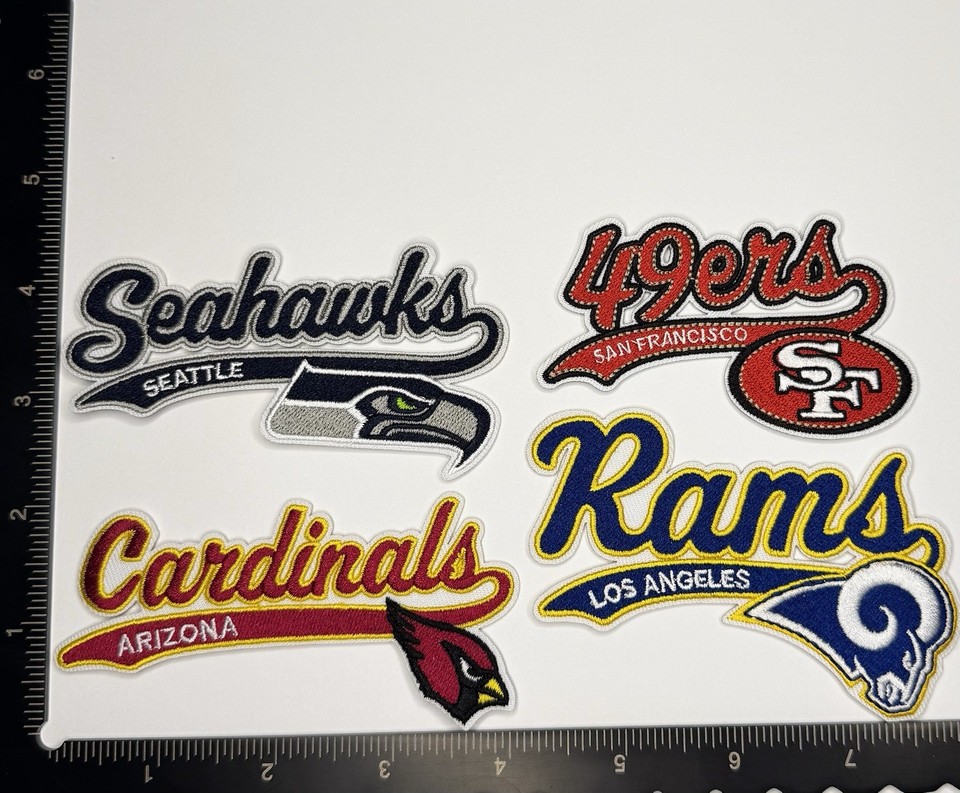 All NFL Team Logos Iron On Patches Wholesale NFL Script Patches Lot of ...