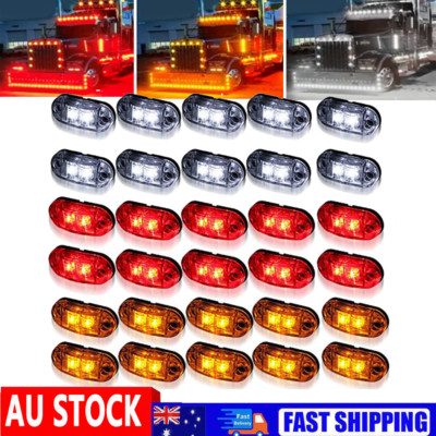 AMBER RED WHITE LED CLEARANCE LIGHTS SIDE MARKER LAMP TRAILER TRUCK UTE ...