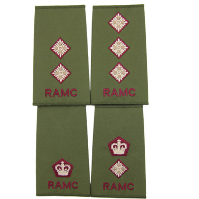 RAMC ROYAL ARMY MEDICAL CORPS OFFICERS OLIVE PCS RANK SLIDES-SOLD IN ...
