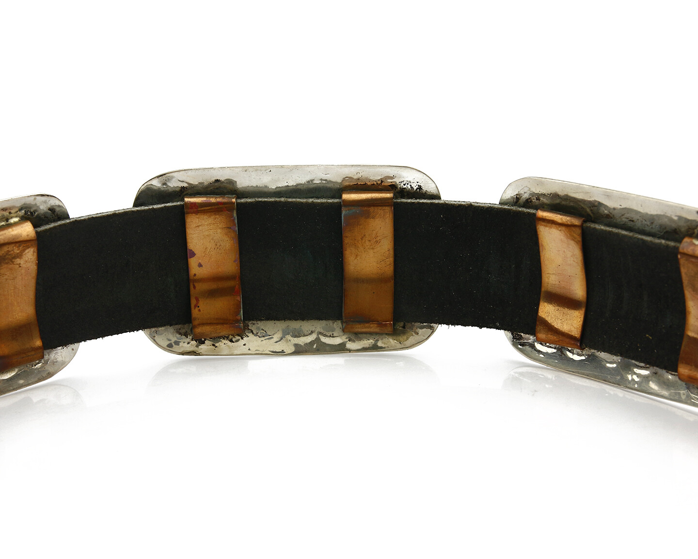 Navajo Concho Belt .925 Silver Inlaid Signed Artist Benjamin Becenti C ...