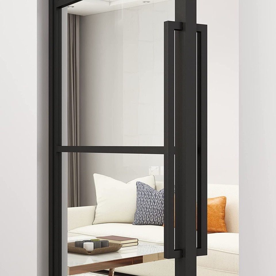 Entry Front Door Pull Square Handle Black stainless steel Entrance ...