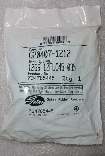 Gates 1" iD Hose Hydraulic Fitting G20407-1212 Coupling 12GS-12FLC45 ...