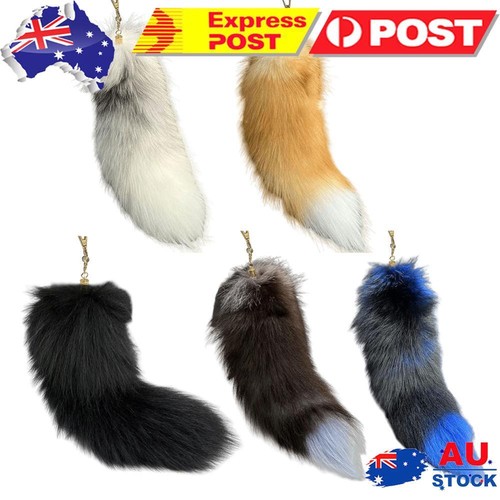 Therian Tail Fox Tail Keychain Cute Animal Tail Keychain Fluffy Fur Key ...