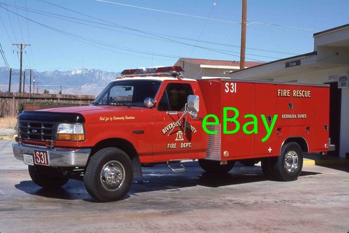 Fire Engine Photo Riverside 1990 Ford F450 Squad Truck Apparatus ...