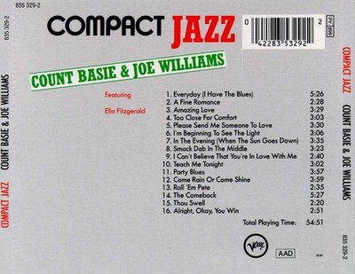COUNT BASIE WITH JOE WILLIAMS COMPACT JAZZ: WITH JOE WILLIAMS NEW CD ...