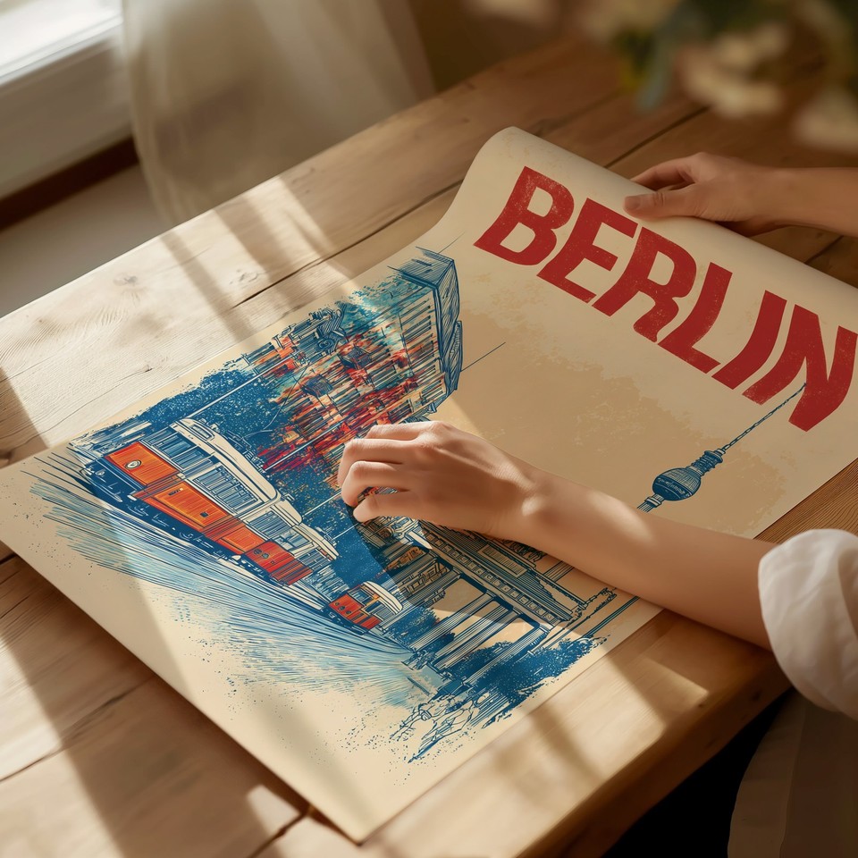 Berlin Cityscape Wall Art Urban Vintage Style Print Urban Scene W ...