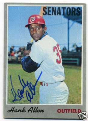 HANK ALLEN Signed Autograph 1970 Topps #14 Senators Guaranteed ...