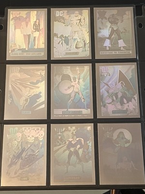 1991 DC COSMIC CARDS 10 INSERT HOLOGRAM CARD SET SUPERMAN WONDER WOMAN ...