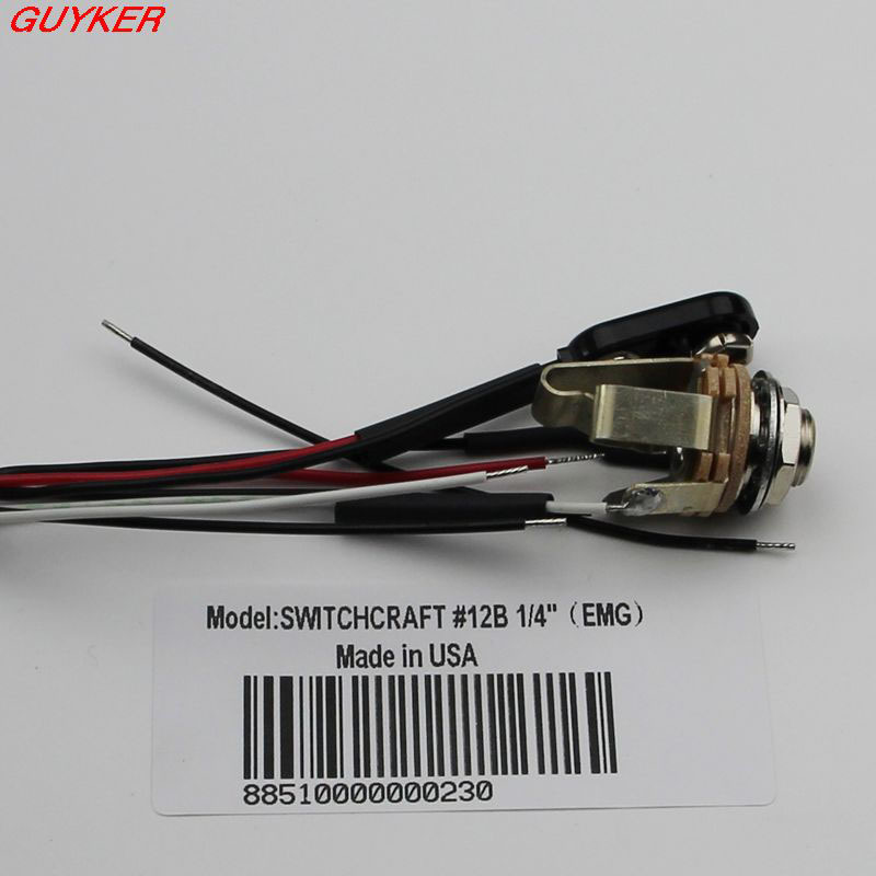SWITCHCRAFT #12B 1/4" (EMG) Stereo Output Jack Guitar/Bass -With Line ...