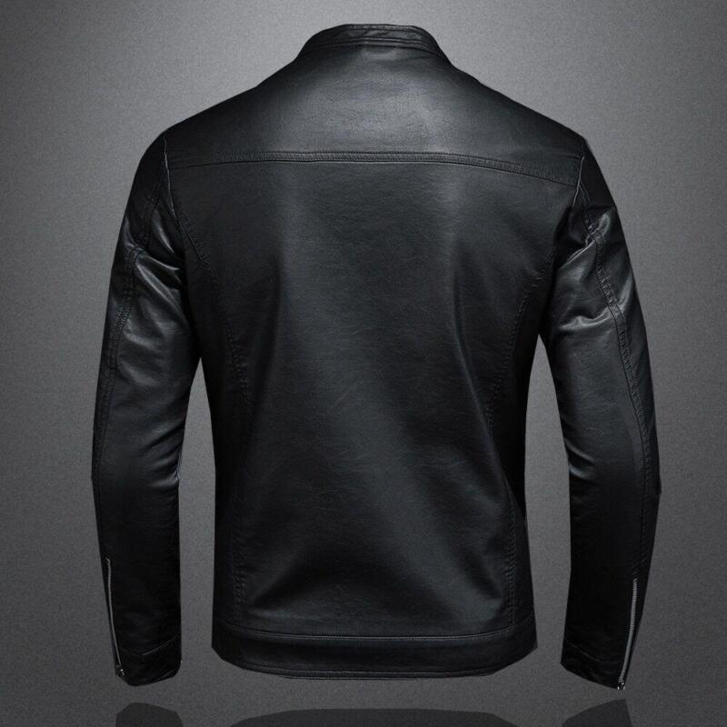 Fashion Men's Faux Leather Slim Fit Jacket Motorcycle Dress Casual ...