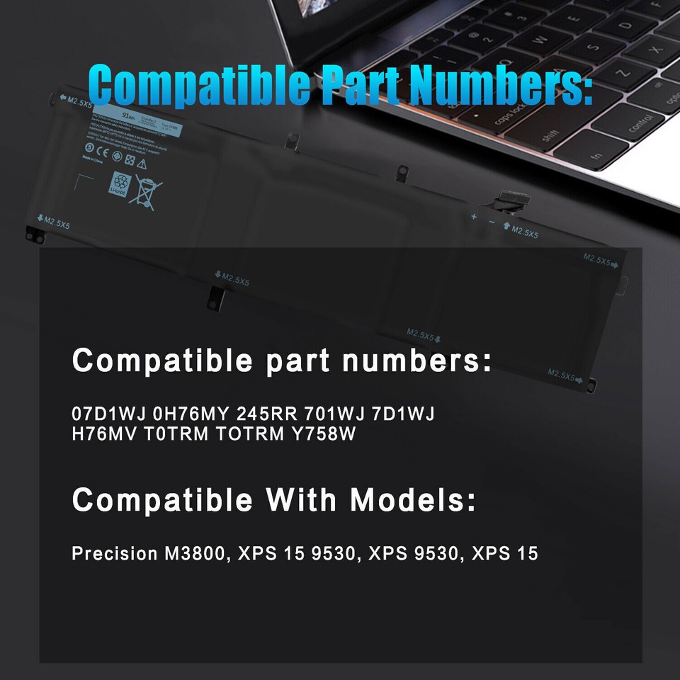 245RR Battery for Dell XPS 15 9530 9535 Precision M3800 Y758W H76MV ...