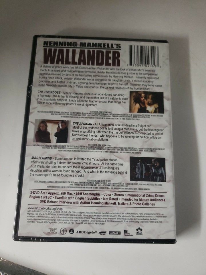 Wallander Episode 4-6 3 Dvd set bb4a 815047013193 | eBay