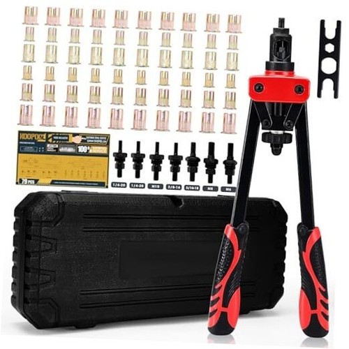 14" Rivet Nut Tool Kit, Hand Rivnut Tool with 7 Metric & SAE Mandrels ...