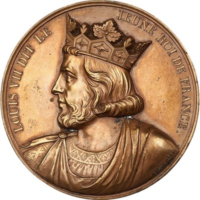 Frankreich, Medaille, Les Rois de France, Louis VII, 1838, Bronze ...