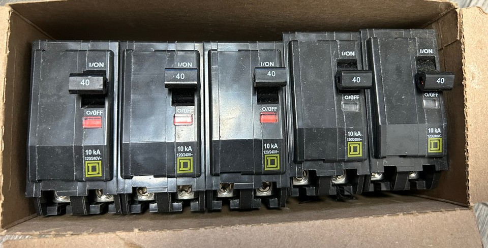 Square D QO240 Circuit Breaker Lot of 5 NeW iN BoX QO 2P 40a Plug In | eBay