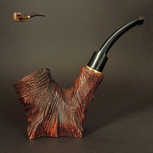HAND CARVED WOODEN FOR TOBACCO SMOKING GIFT PIPE " Stump " Pear SELF ...