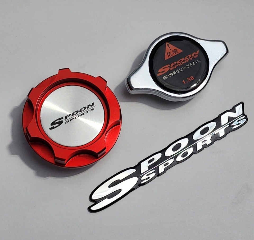 RADIATOR CAP + OIL CAP RED FOR SPOON 2021 HONDA CIVIC TYPE R FK8 K20C1 ...
