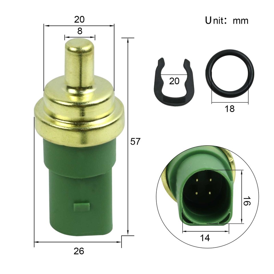4 pins Engine Coolant Temperature Sensor Fit For Audi Volkswagen ...